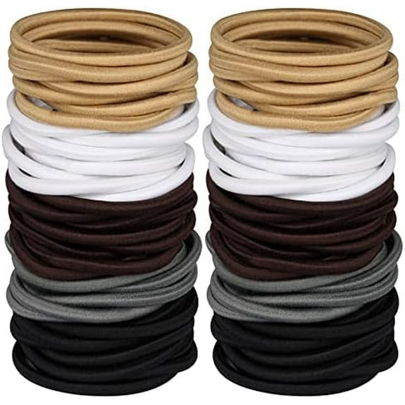 120 count Neutral Colors Elastic Hair Tie, 4MM Ponytail Holders for ...
