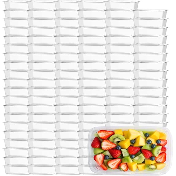 120 count Plastic Meal Prep Containers with 25 oz Clear Disposable ...