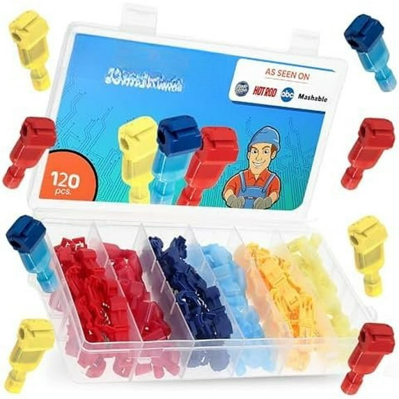 120 count T-Tap Wire Connectors Kit, Quick Splice Electrical Connectors ...