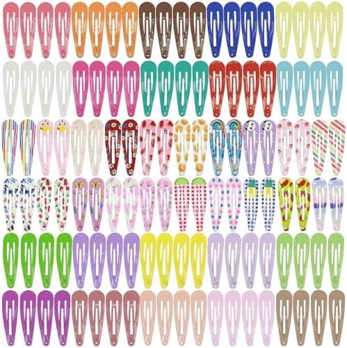 120 count snap hair clips,2 inch hair barrettes for girls,no-slip ...
