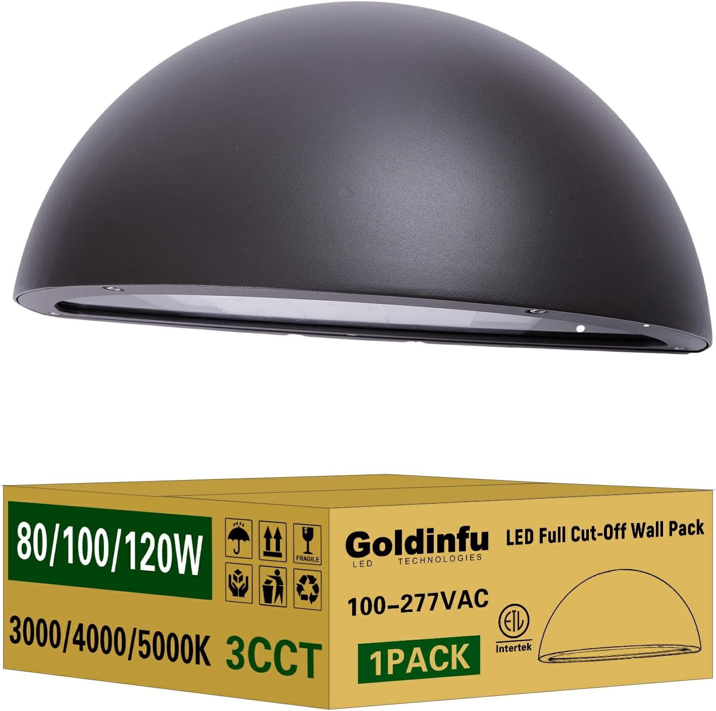 120 fully-shielded wall lights, 3000/4000/5000K color temperature ...