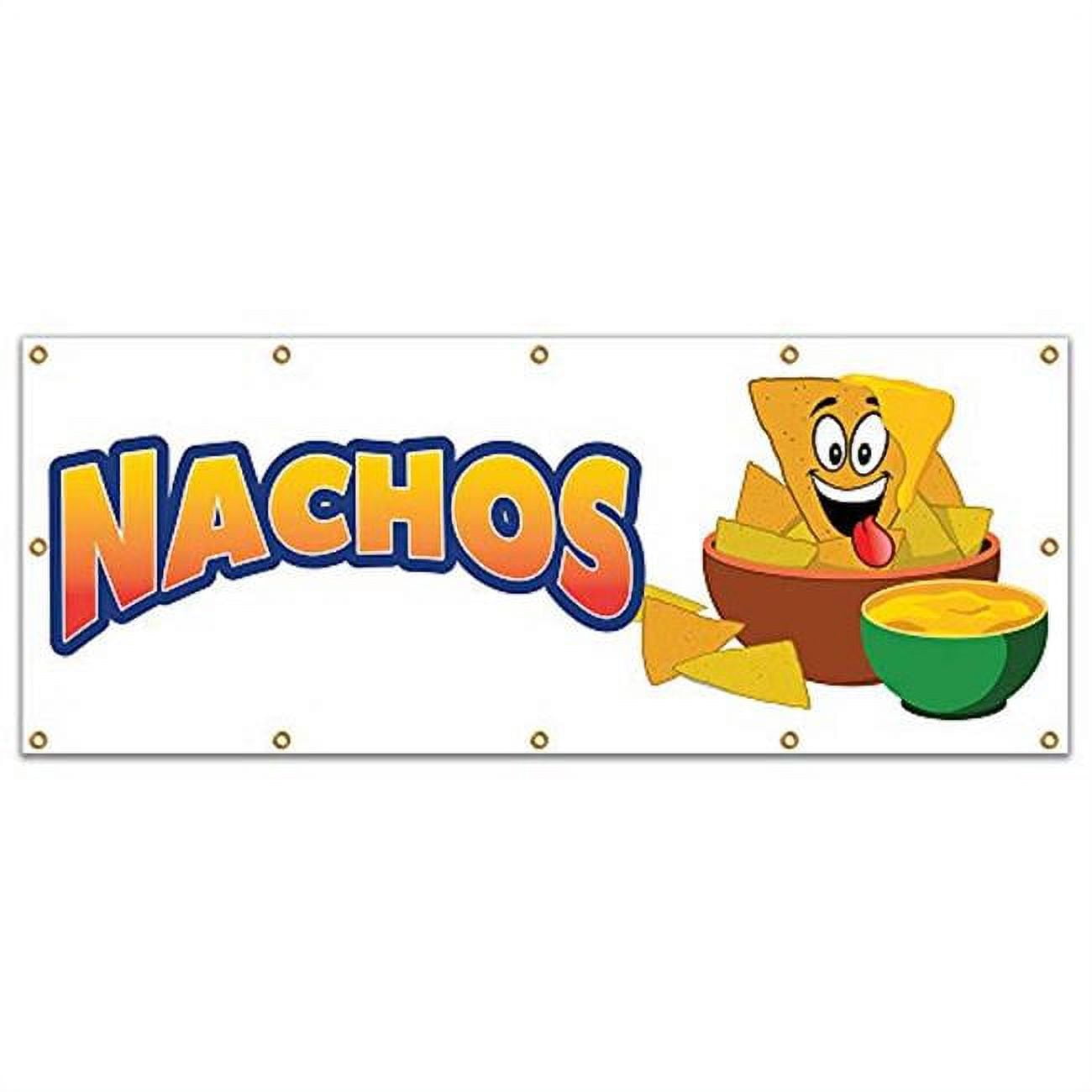 120 in. Concession Stand Food Truck Single Sided Banner - Nachos ...