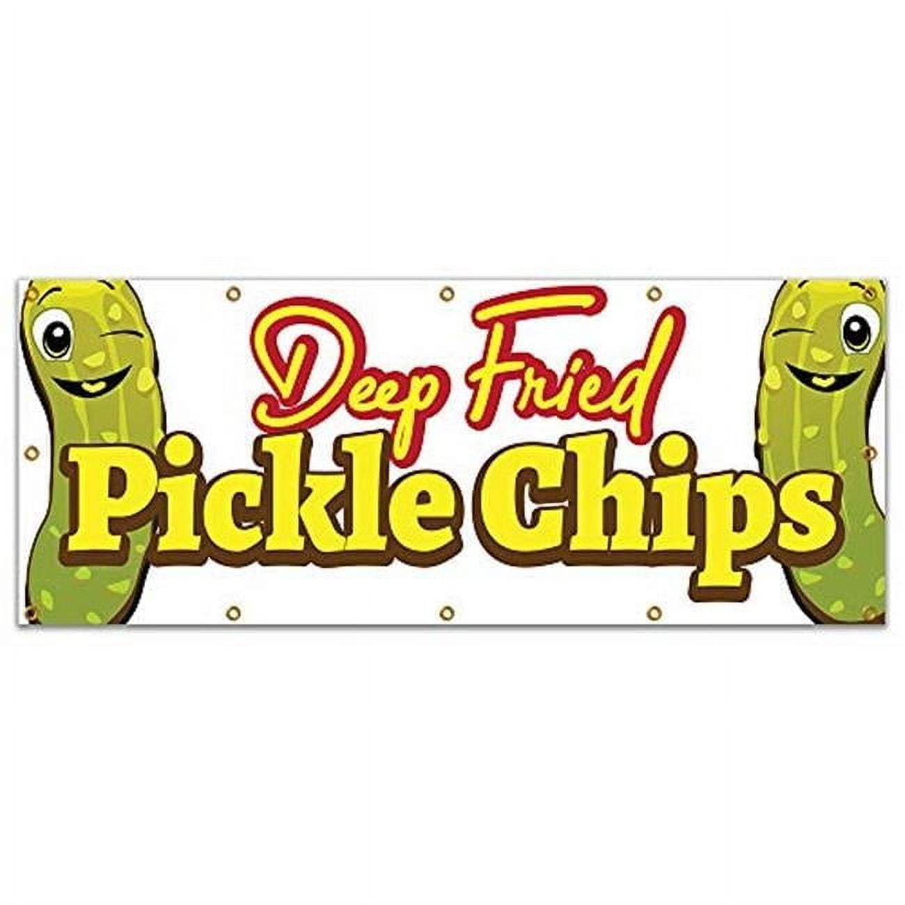 120 in. Concession Stand Food Truck Single Sided Banner - Pickle Chips ...