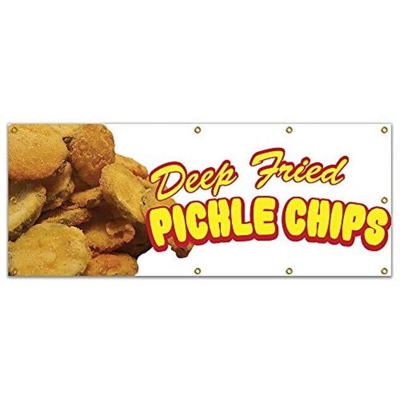 120 in. Concession Stand Food Truck Single Sided Banner - Pickle Chips ...