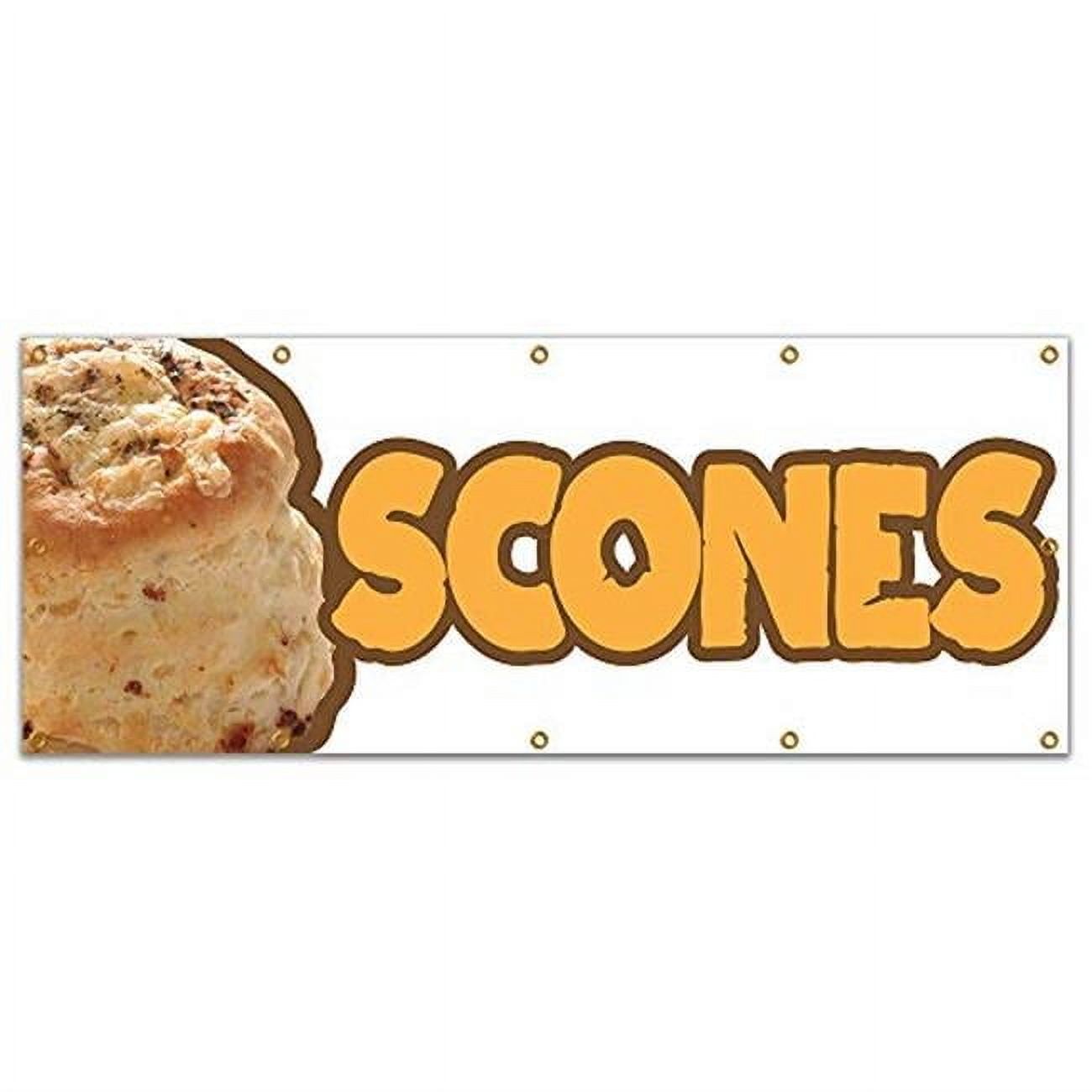 120 in. Concession Stand Food Truck Single Sided Banner - Scones ...