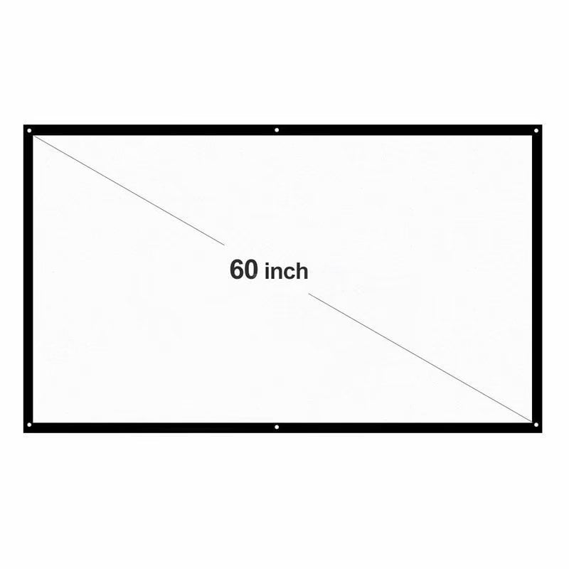 120 inch Portable Projector Screen HD 16:9 White 60 Inch Diagonal ...