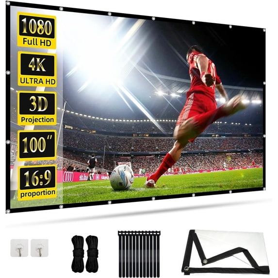 120 inch Projection Screen 16:9 Foldable Anti Light Portable Projector ...