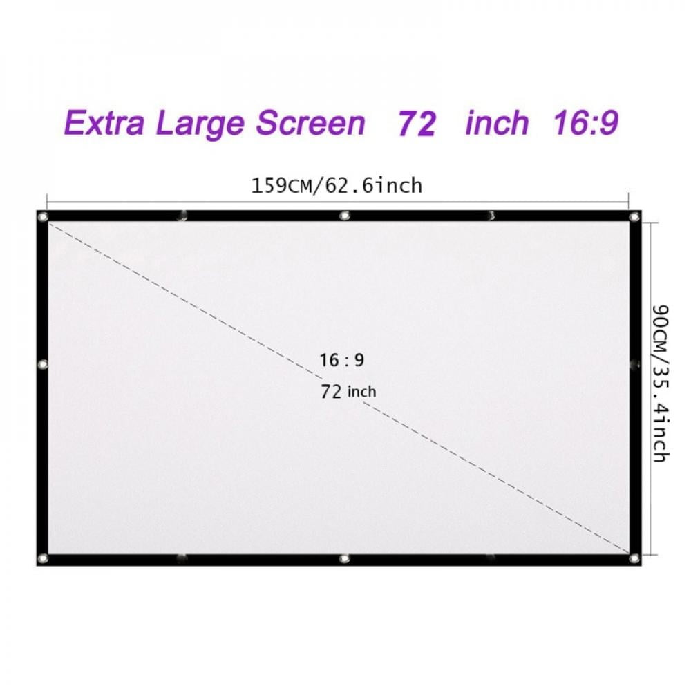 120 inch Projector Screen 4K, Portable Foldable Projector Screen 16:9 ...