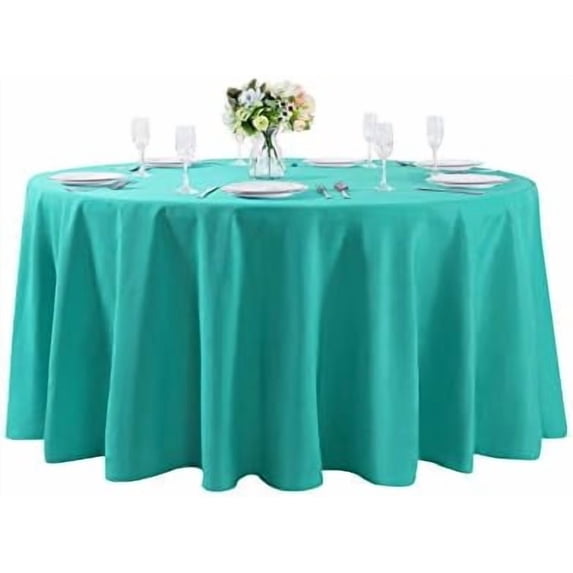 120 inch Round Tablecloth Washable Polyester Table Cloth Decorative ...