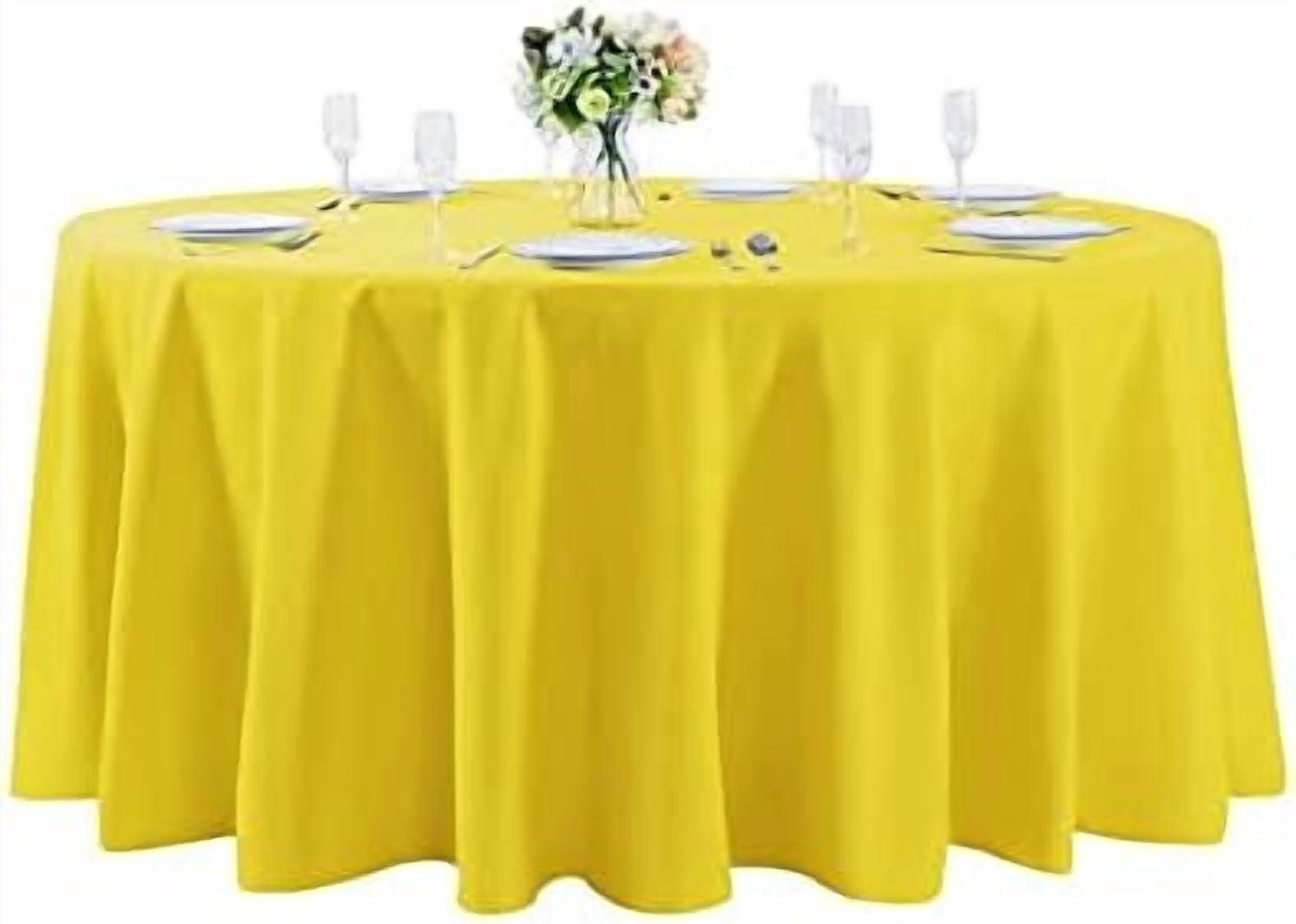 120 inch Round Tablecloth Washable Polyester Table Cloth Decorative ...