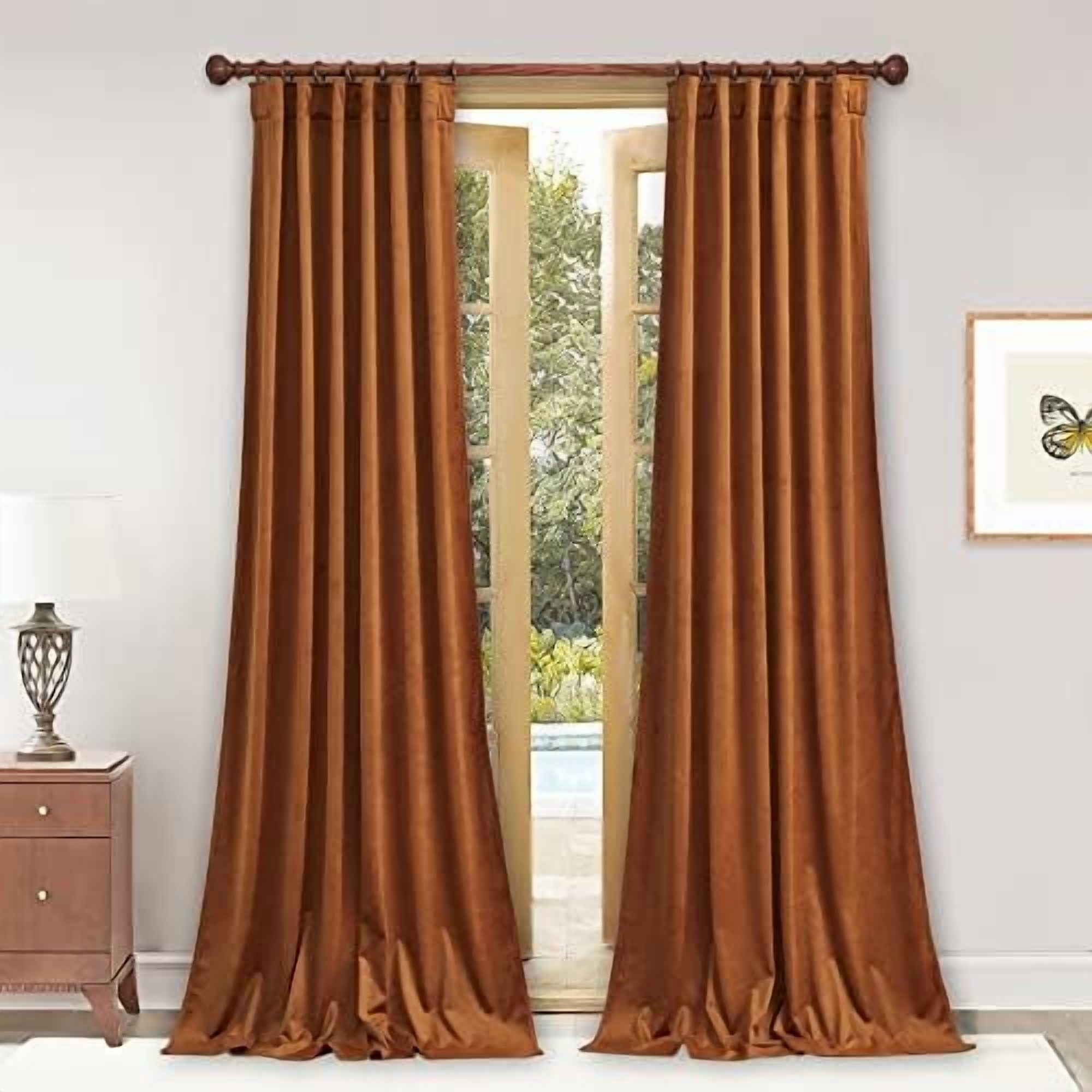 120 inches Velvet Curtains - Luxury Heavy Thick Room Darkening Window ...