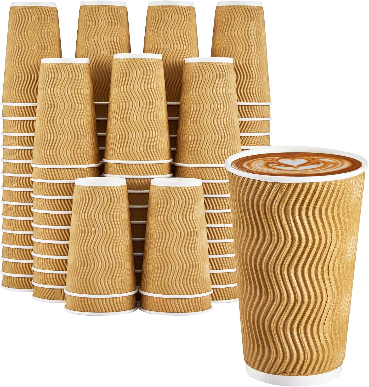 120 packs of 12 ounce coffee cups, disposable insulated corrugated ...