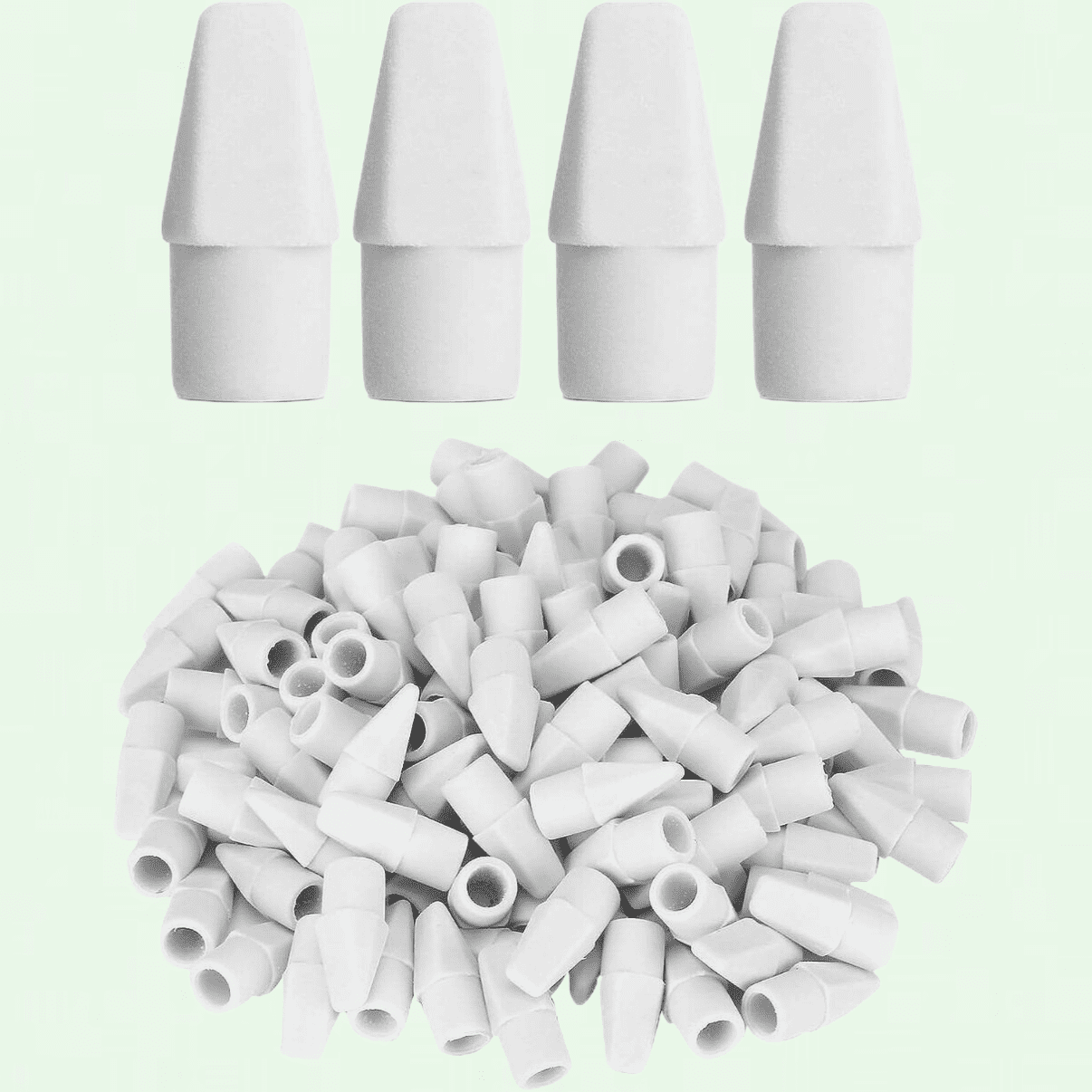 120 pc White Pencil Top Erasers, Latex-Free, Clean Erasing, Fits All ...