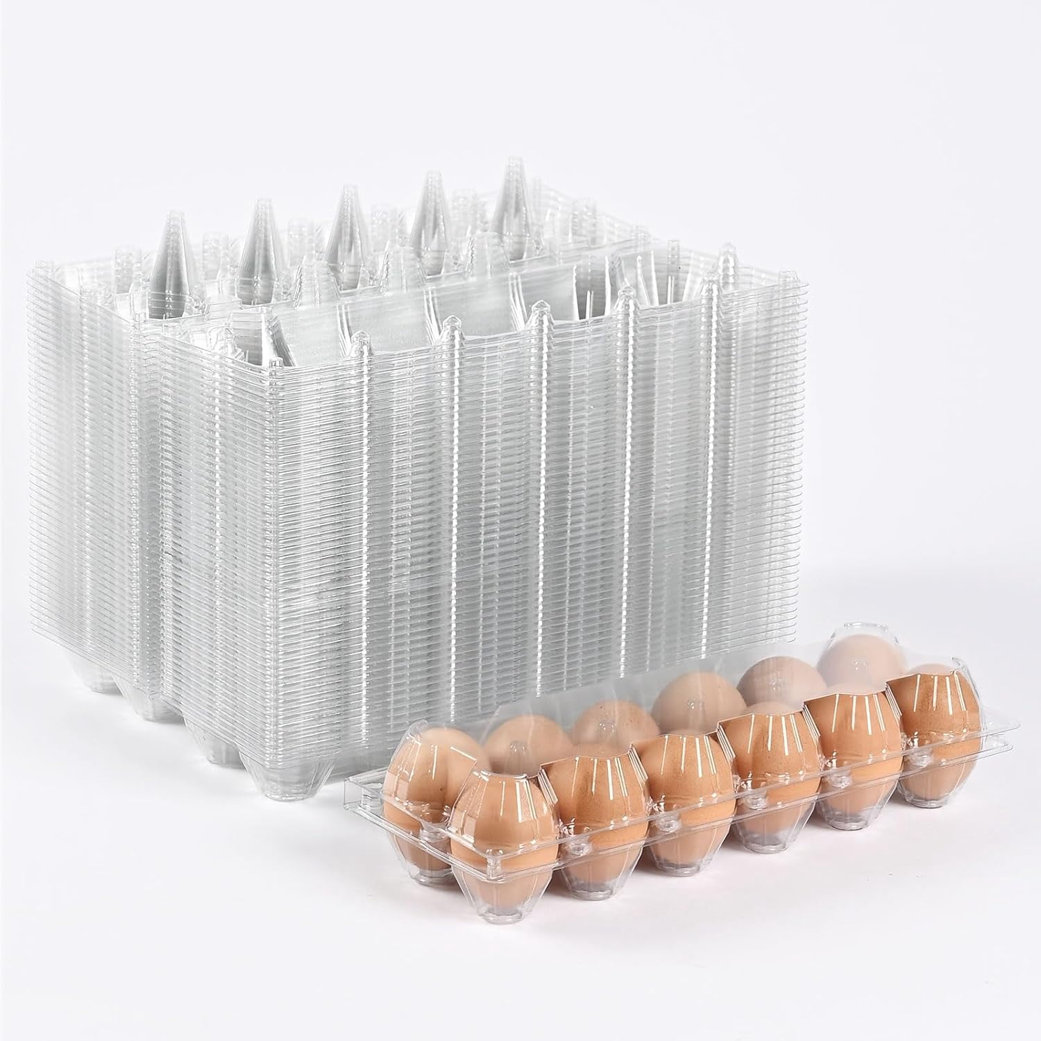 120 pc clear plastic Egg Cartons Cheap Bulk, 12grid Reusable Eggs ...