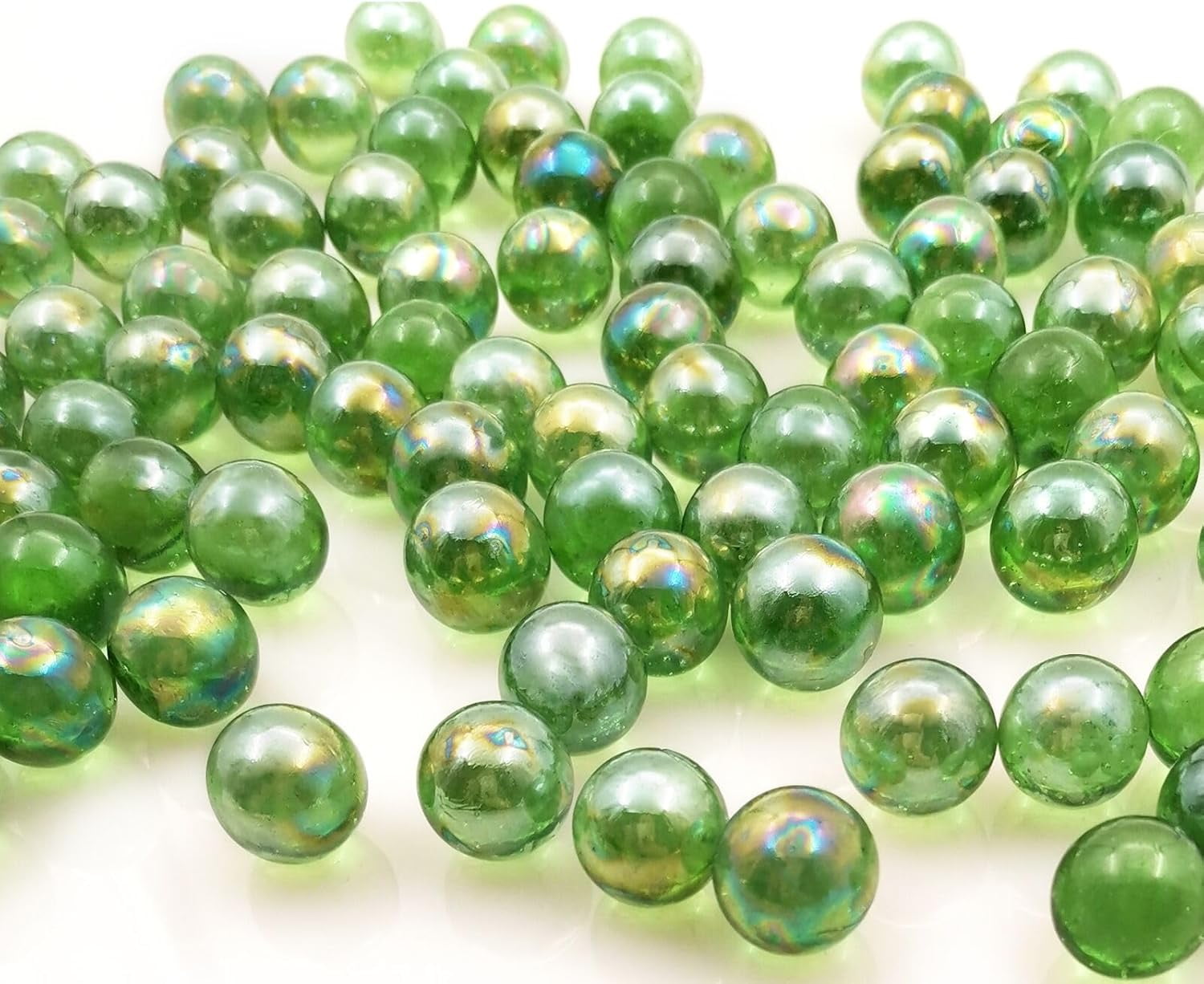 120 pcs Green Round Glass Marble, 1.4 Pound Glass Marbles for vases ...