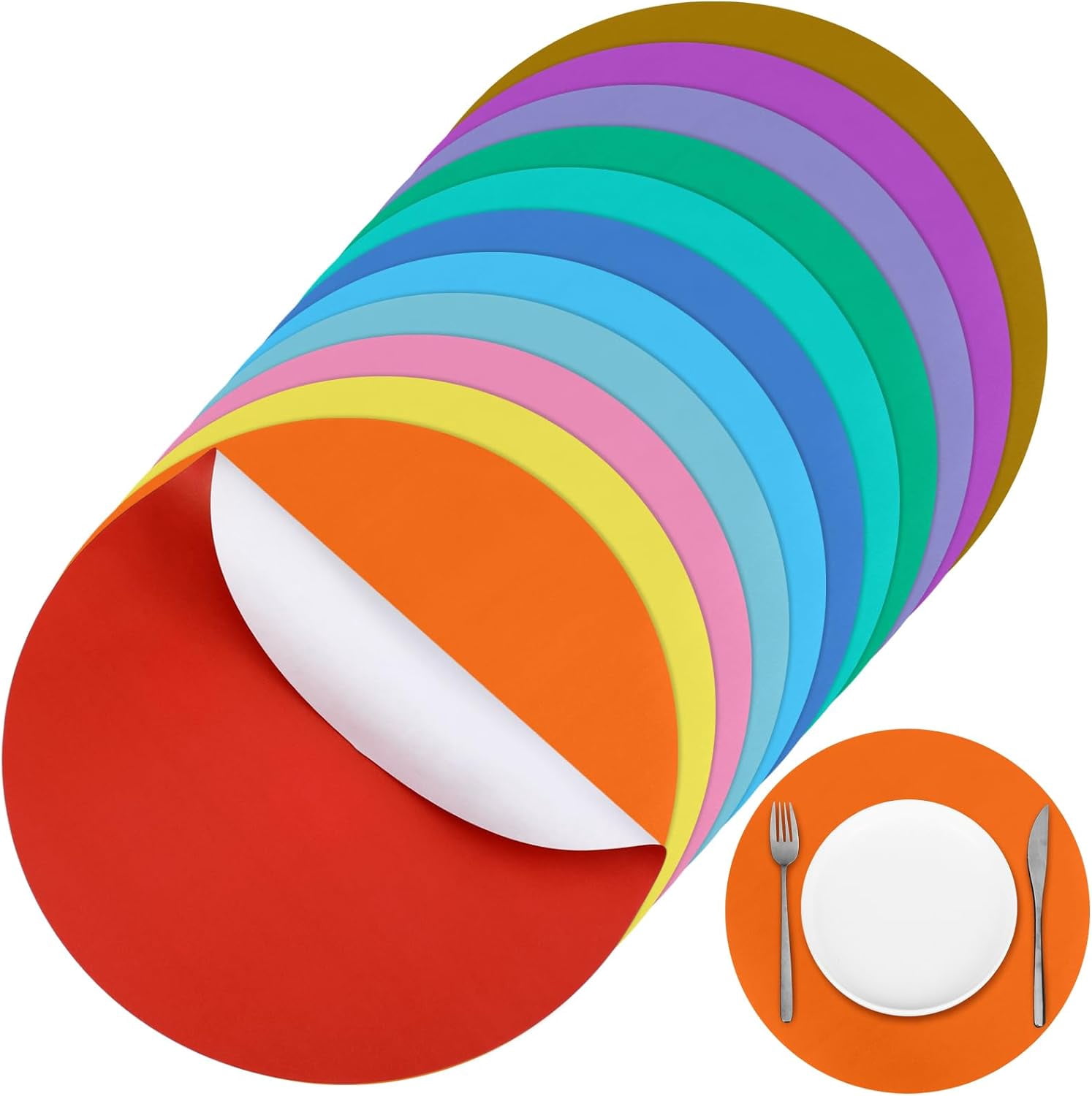**120 pcs disposable paper placemats 12 inch round paper place mats ...
