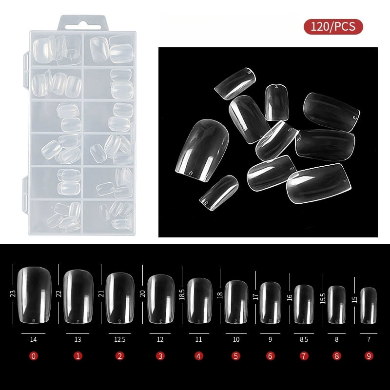 120-piece Traceless Manicure Nail Plate Set, Full Coverage Fake Nail ...