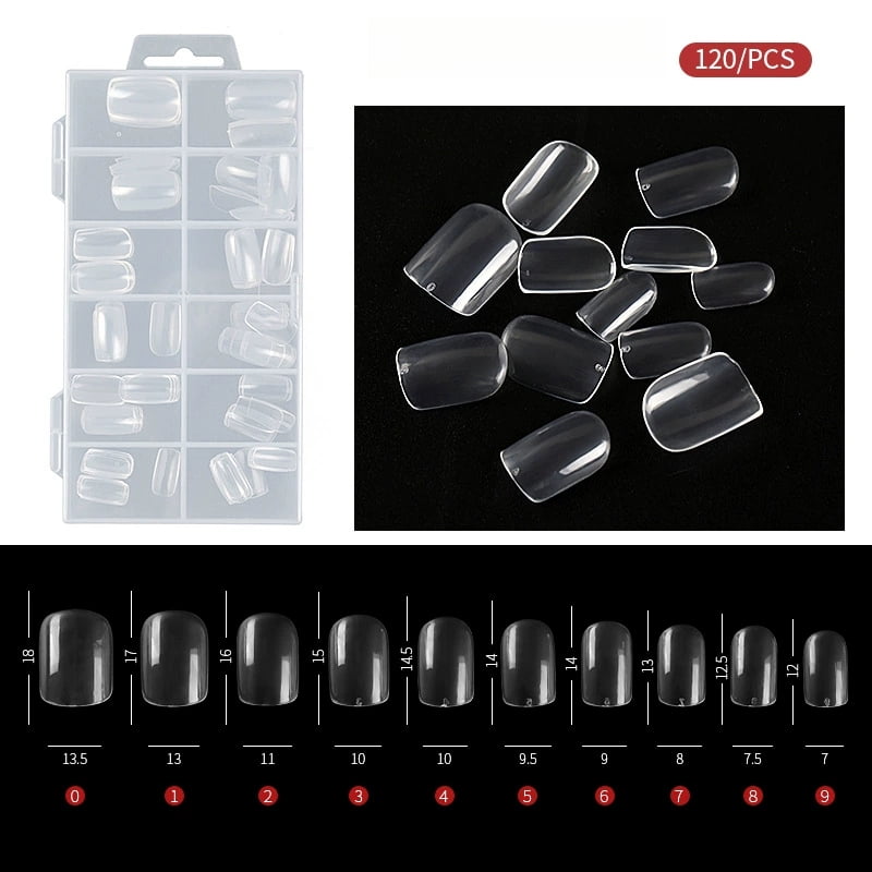 120-piece Traceless Manicure Nail Plate Set, Full Coverage Fake Nail ...
