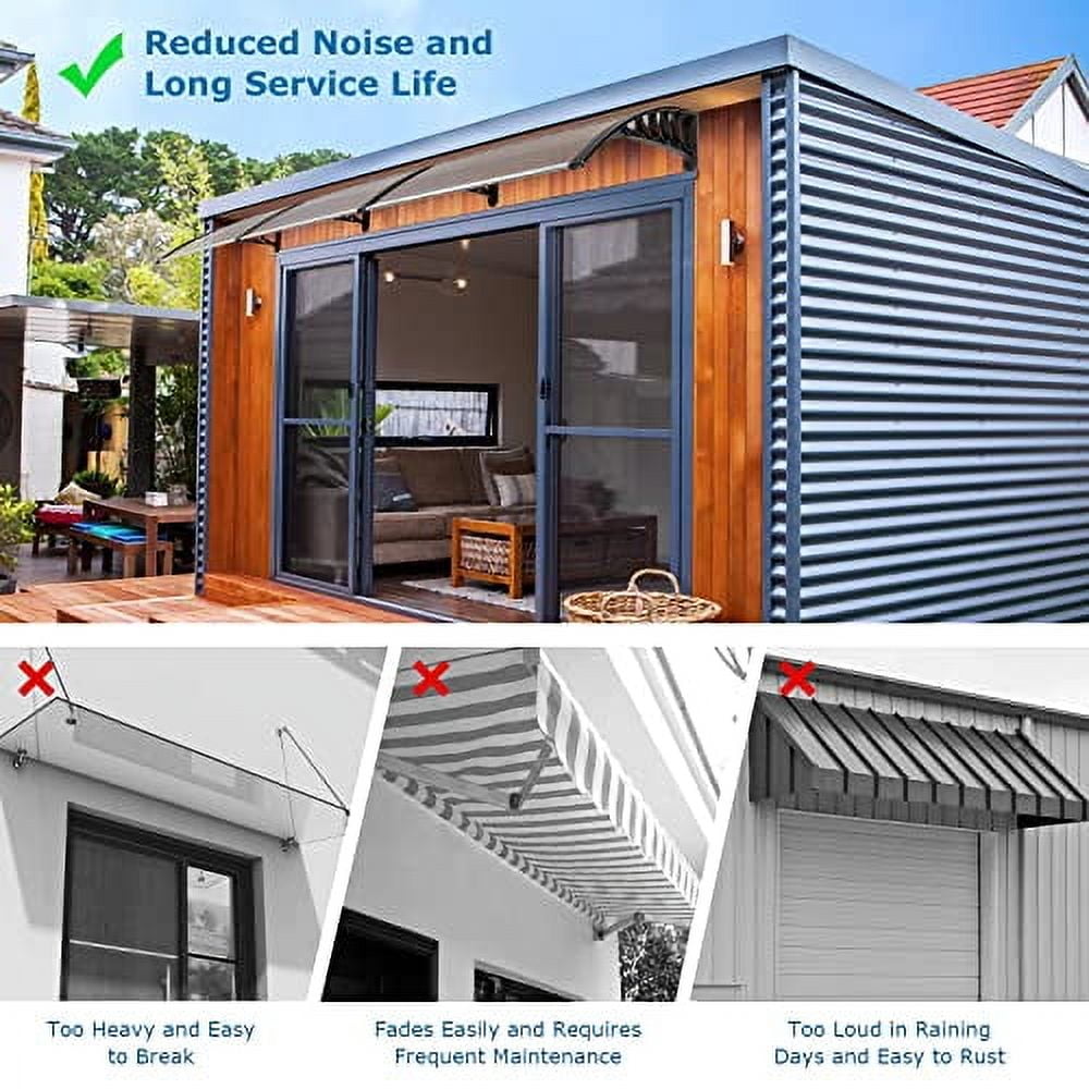 120" x 40" Door Window Awning Exterior, Polycarbonate Cover Entry Door ...