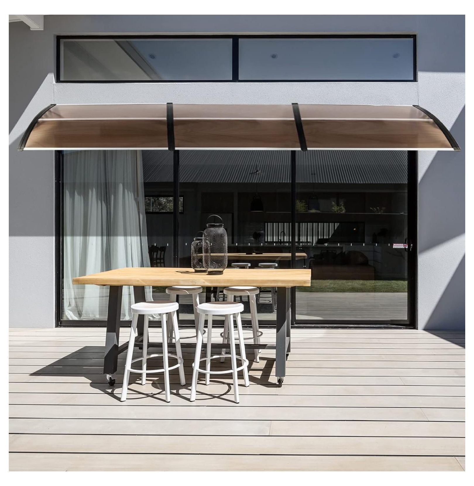 120" x 40" Window Door Awning Canopy, Polycarbonate Entry Door Outdoor ...