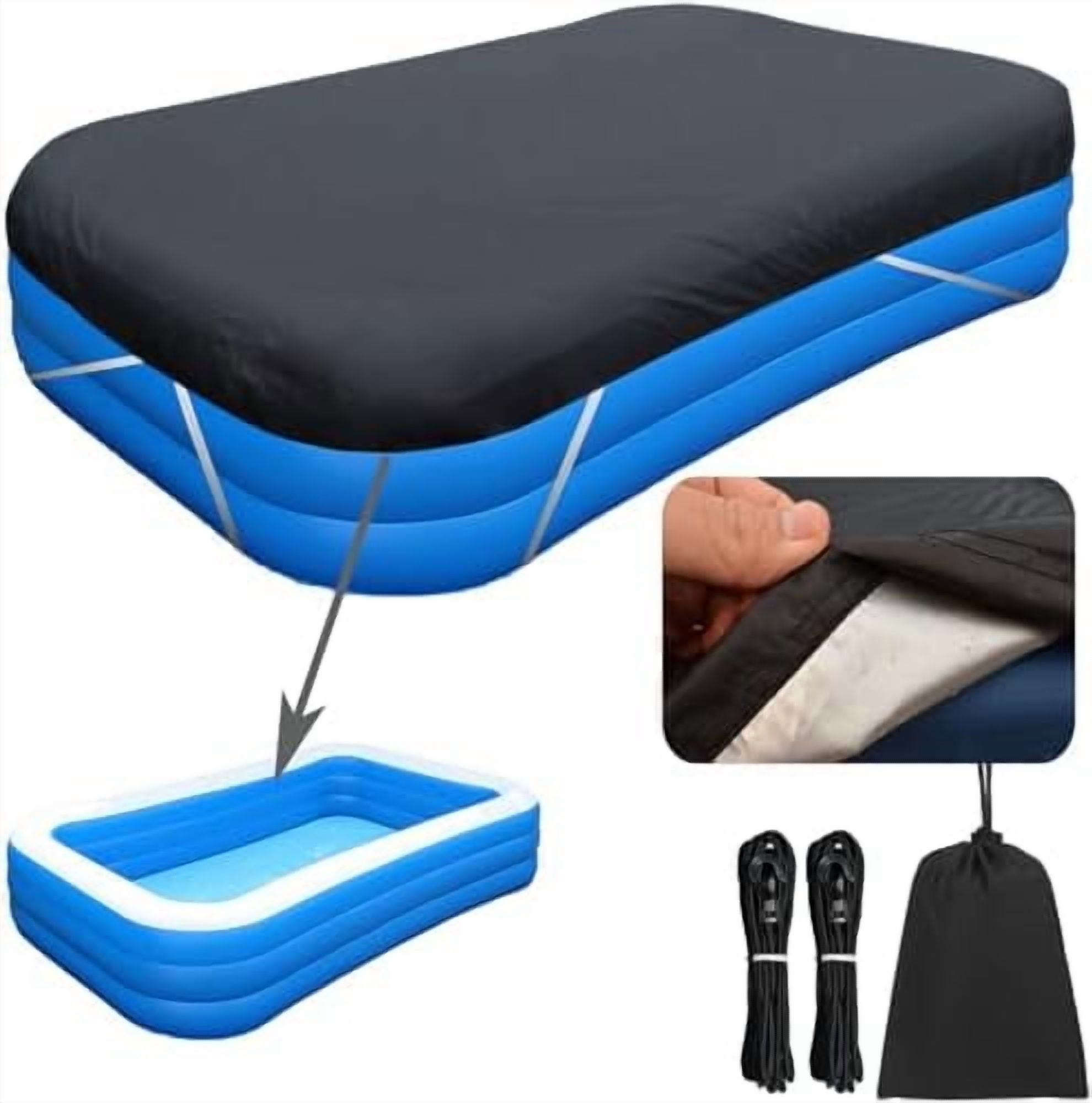 120 x 72 Inflatable Pool Cover, 10x6 ft Rectangular Pool Cover, 210D ...
