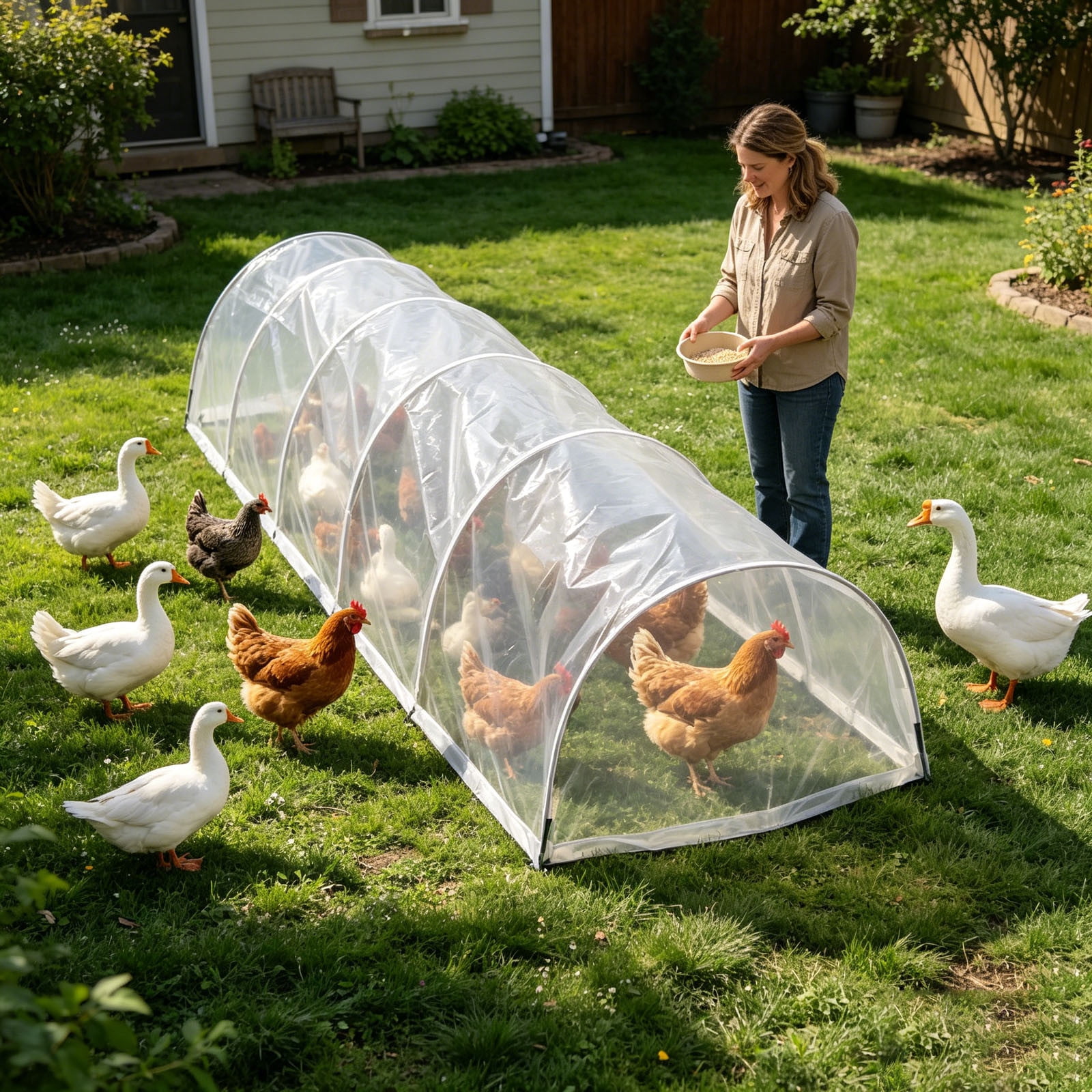 120"x18" Durable Foldable Chicken Run Tunnel Tractor Portable For ...