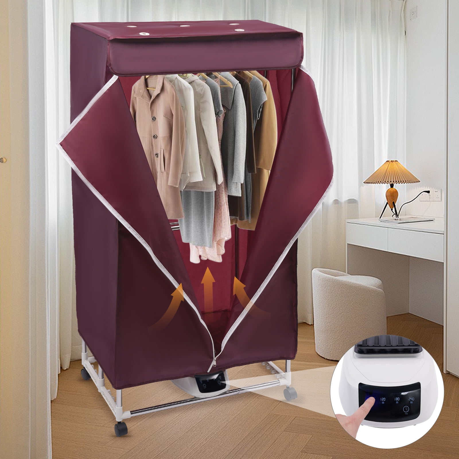 1200-1500W 110V Clothes Dryer, Portable Travel Mini Dryer Machine ...