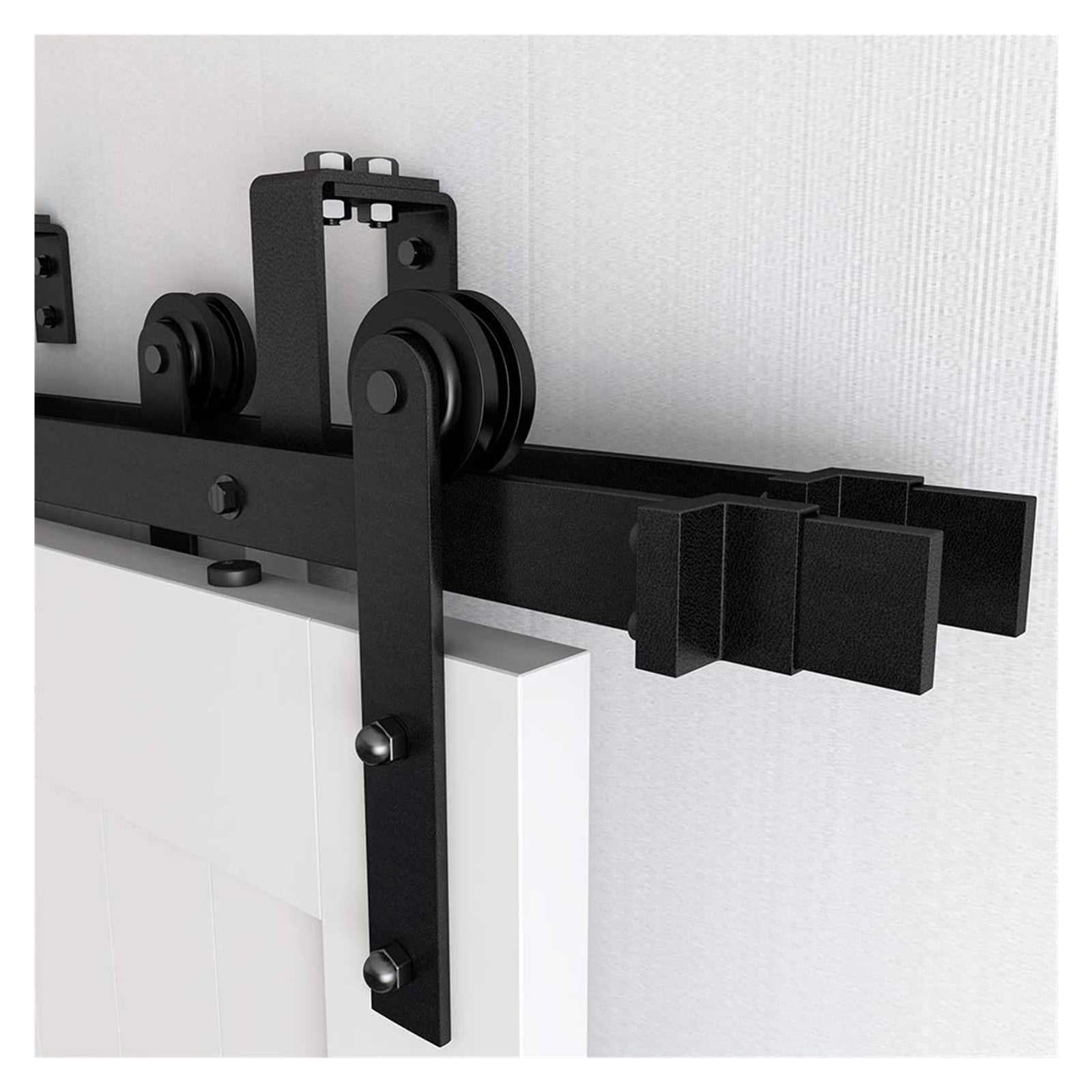 1200-4870mm Bypas Double Track Barn Door Hardware Kit, Top Mounted I ...