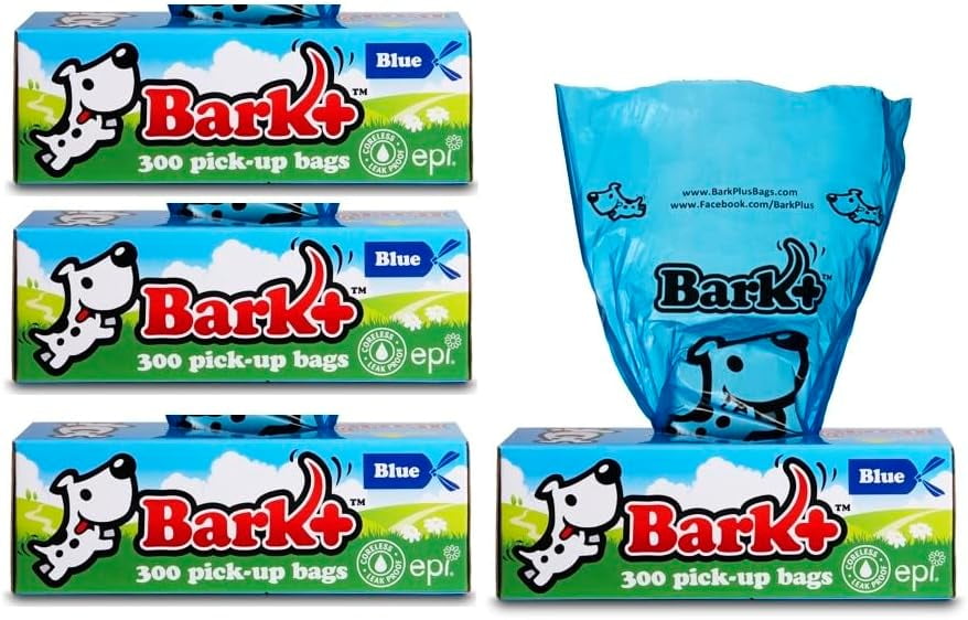 1200 Bark+ Dog Bags Poop Bag, 4 Pack, Blue Color, Large Size 8"x13 ...