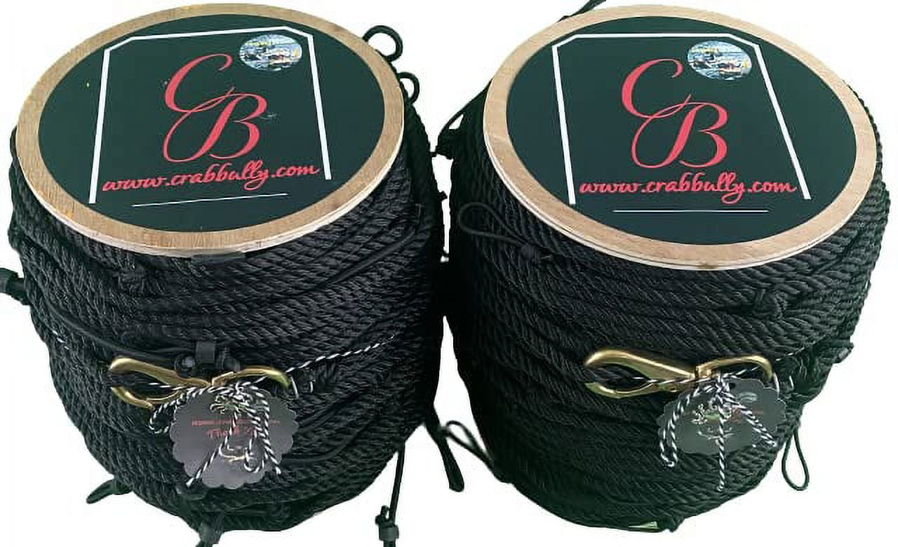 1200' Black 1/4" 3 Strand Twisted Medium-Soft Lay Twisted Nylon 1/8" Snood Trotline (FREE ...