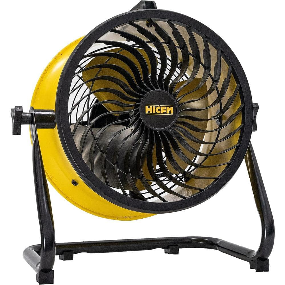 1200 CFM 10 in. Heavy Duty High Velocity Turbo Floor Fan in Yellow ...