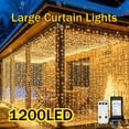 1200 LED Plug-in String Lights with Remote - Warm White Twinkle 120V ...