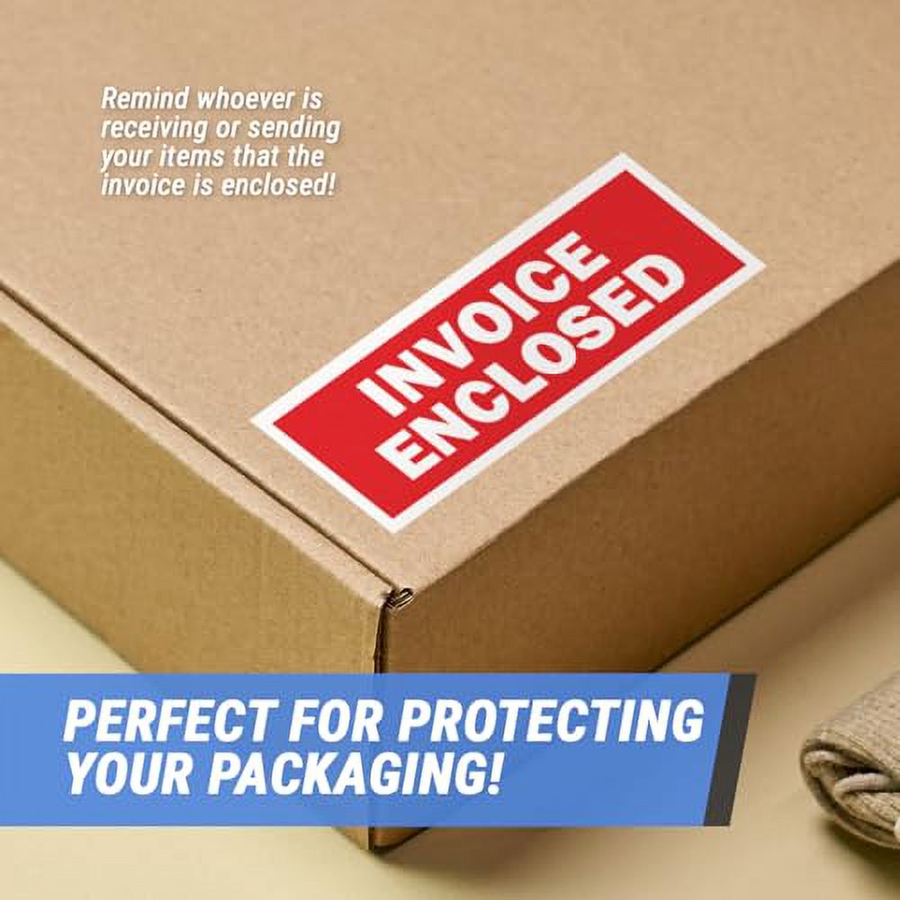 1200 Labels - 1.25 x 4 inch, Invoice Enclosed Labels - Self Adhesive ...