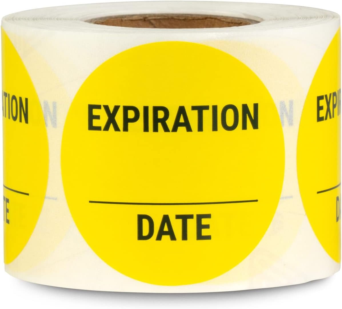 1200 Labels, 4 Rolls - Expiration Date Stickers (1.5 inch, Round ...