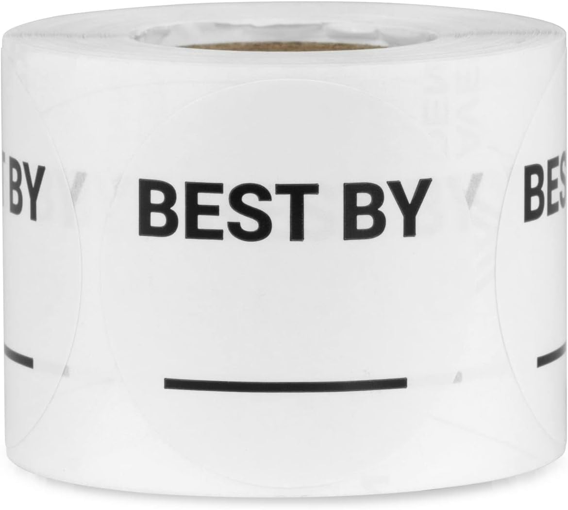 1200 Labels, 4 Rolls - Expiration Date Stickers (1.5 inch, Round ...