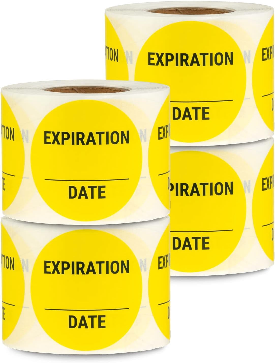 1200 Labels, 4 Rolls - Expiration Date Stickers (1.5 inch, Round ...