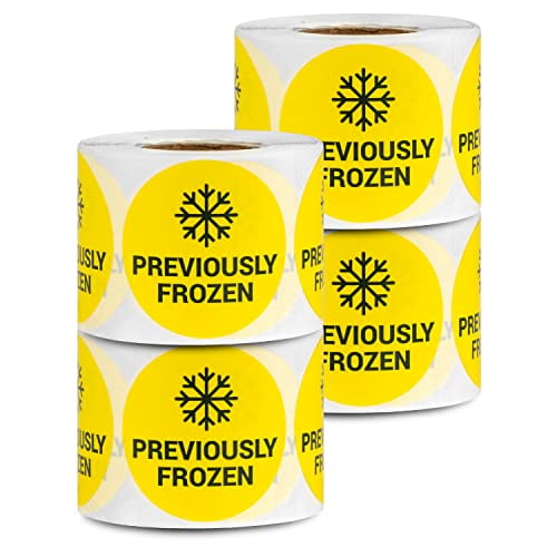 1200 Labels, 4 Rolls - Previously Frozen Labels (1.5 inch, Round ...