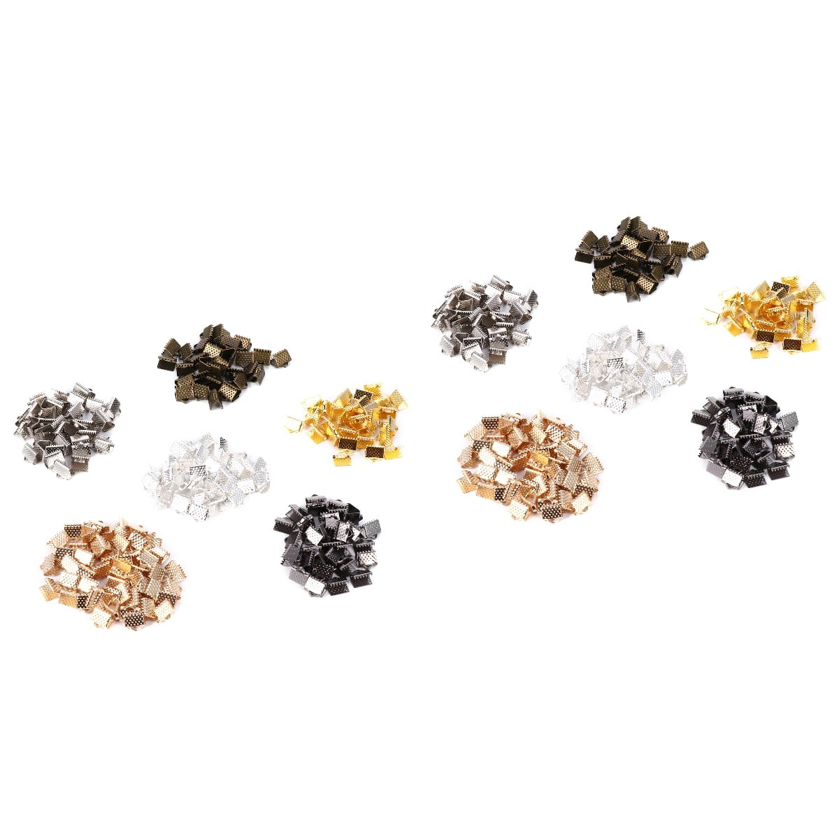 1200 PCS Jewelry Ribbon Ends Findings Hand Metal Clip Beads Separators ...