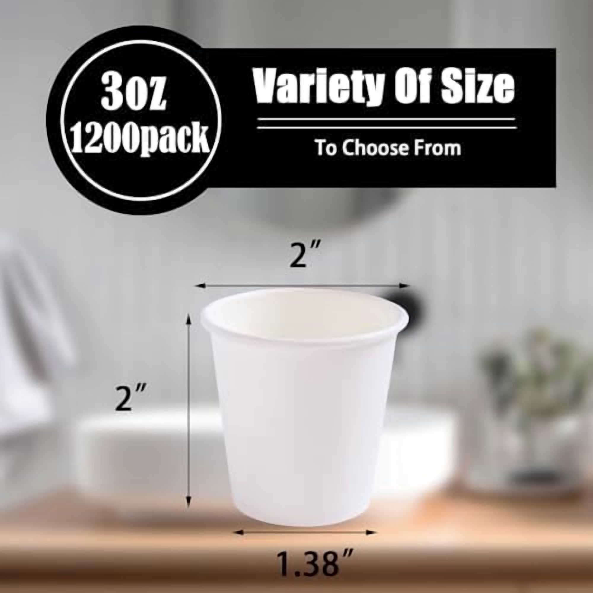 1200 Pack 3 oz Paper Cups for Bathroom, Disposable Small Mouthwash Cup ...