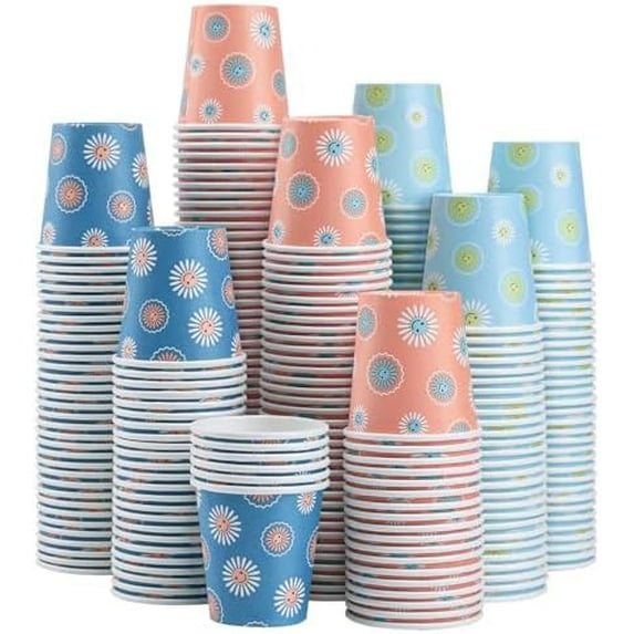 1200 Pack 3 oz Paper Cups, Disposable Bathroom Cups, Mini Mouthwash ...