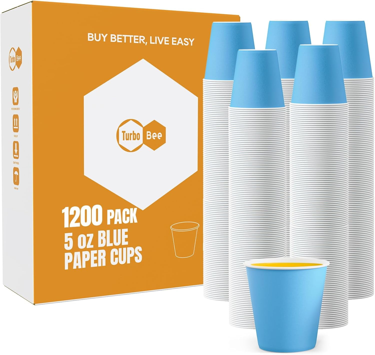 1200 Pack 5oz Disposable Paper Cups Bulk - Cold Beverage Water Cups for ...