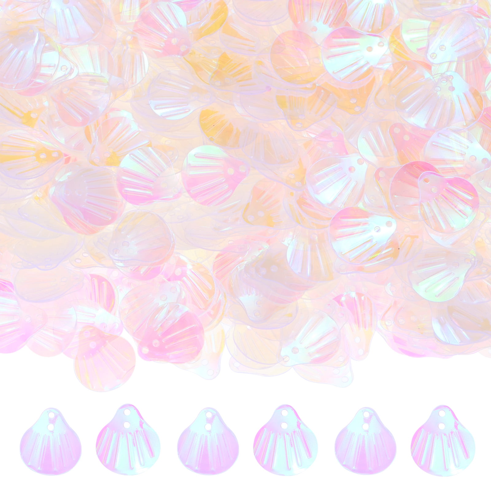 1200-Pack Seashell Sequins, Shell Shape Loose Sequins with 2 Holes, Sea ...