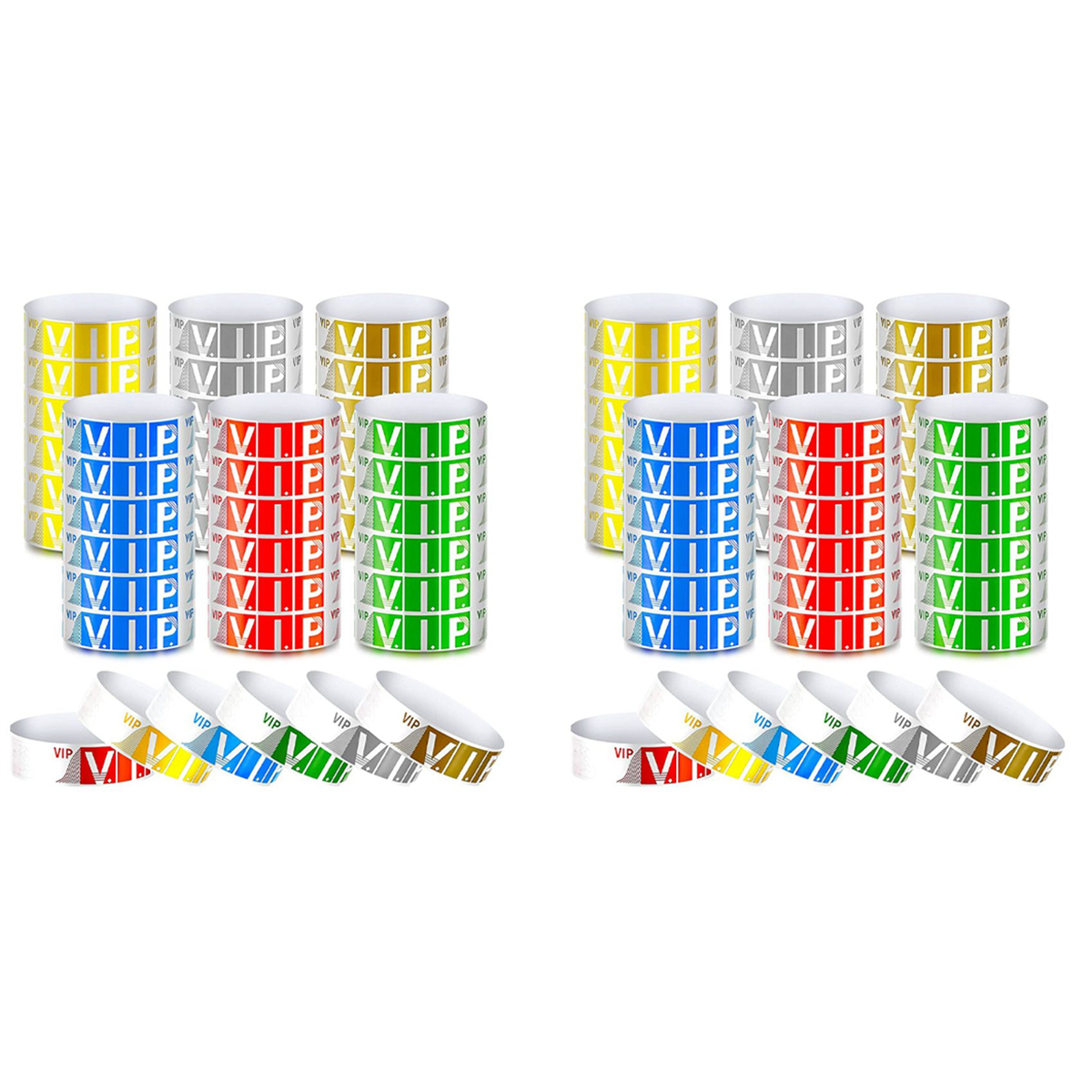 1200 Pack VIP Paper Bracelets VIP Waterproof VIP Neon Colored for ...