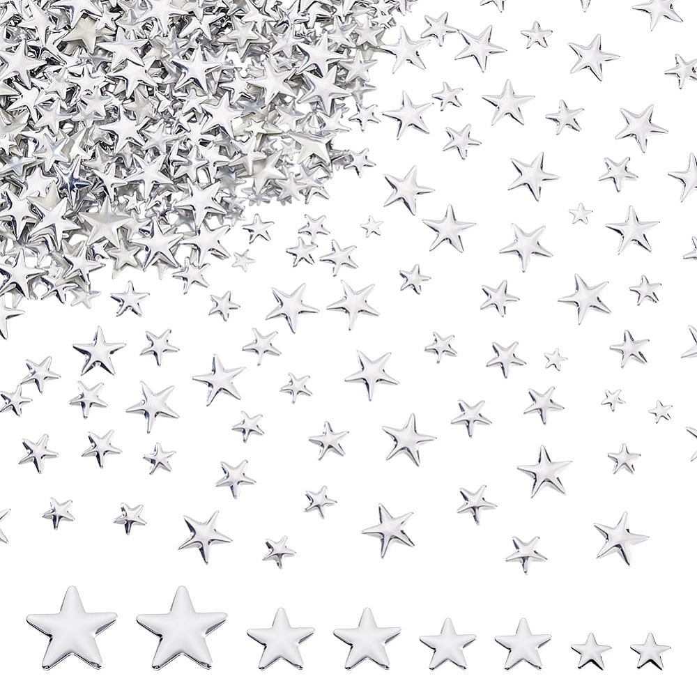 1200 Pcs Star Hotfix Iron On 5/7/9/12mm Embellishments Aluminum Hotfix ...