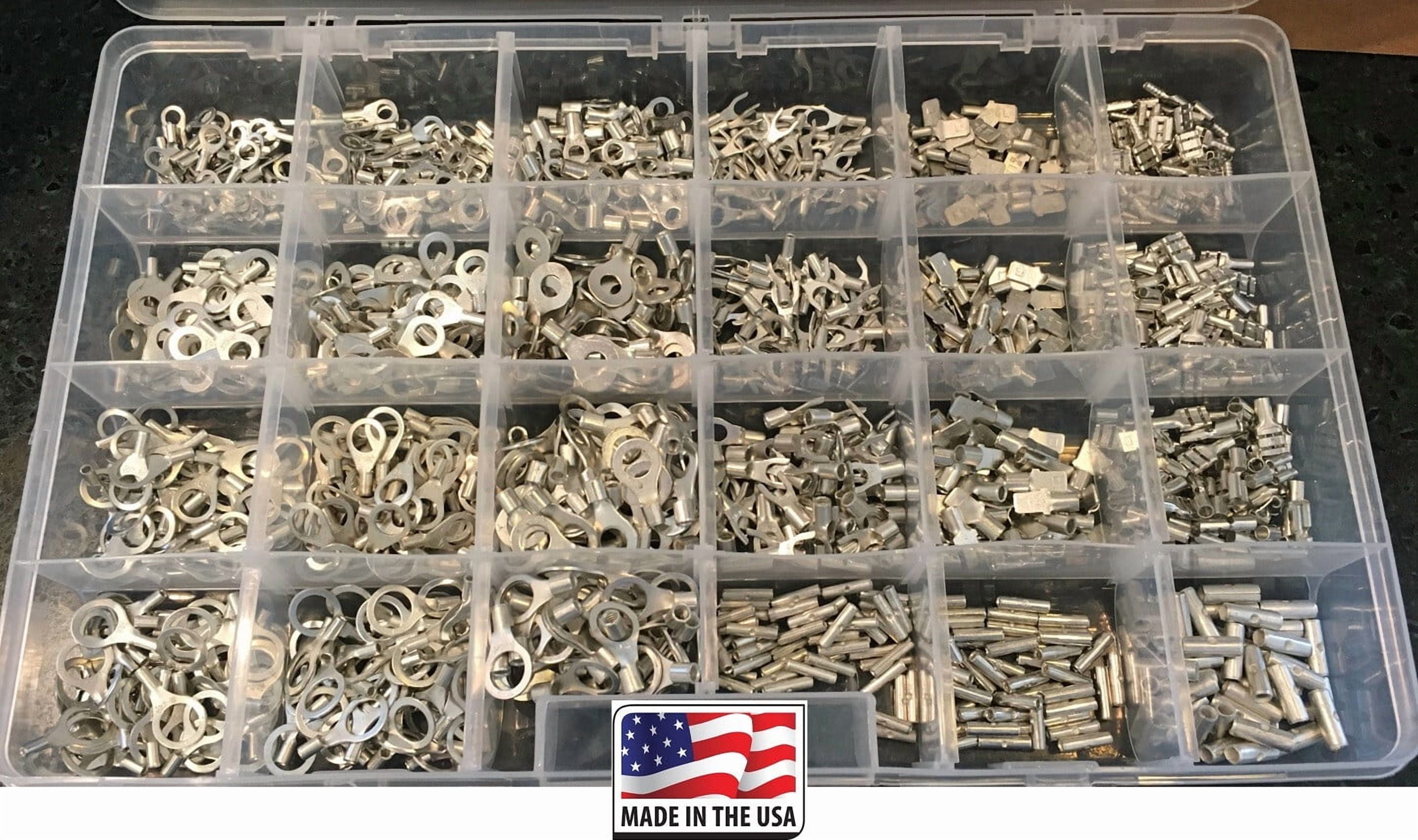 1200 Piece Hi Temp Non Insulated Wire Terminal Connector Assortment Kit ...