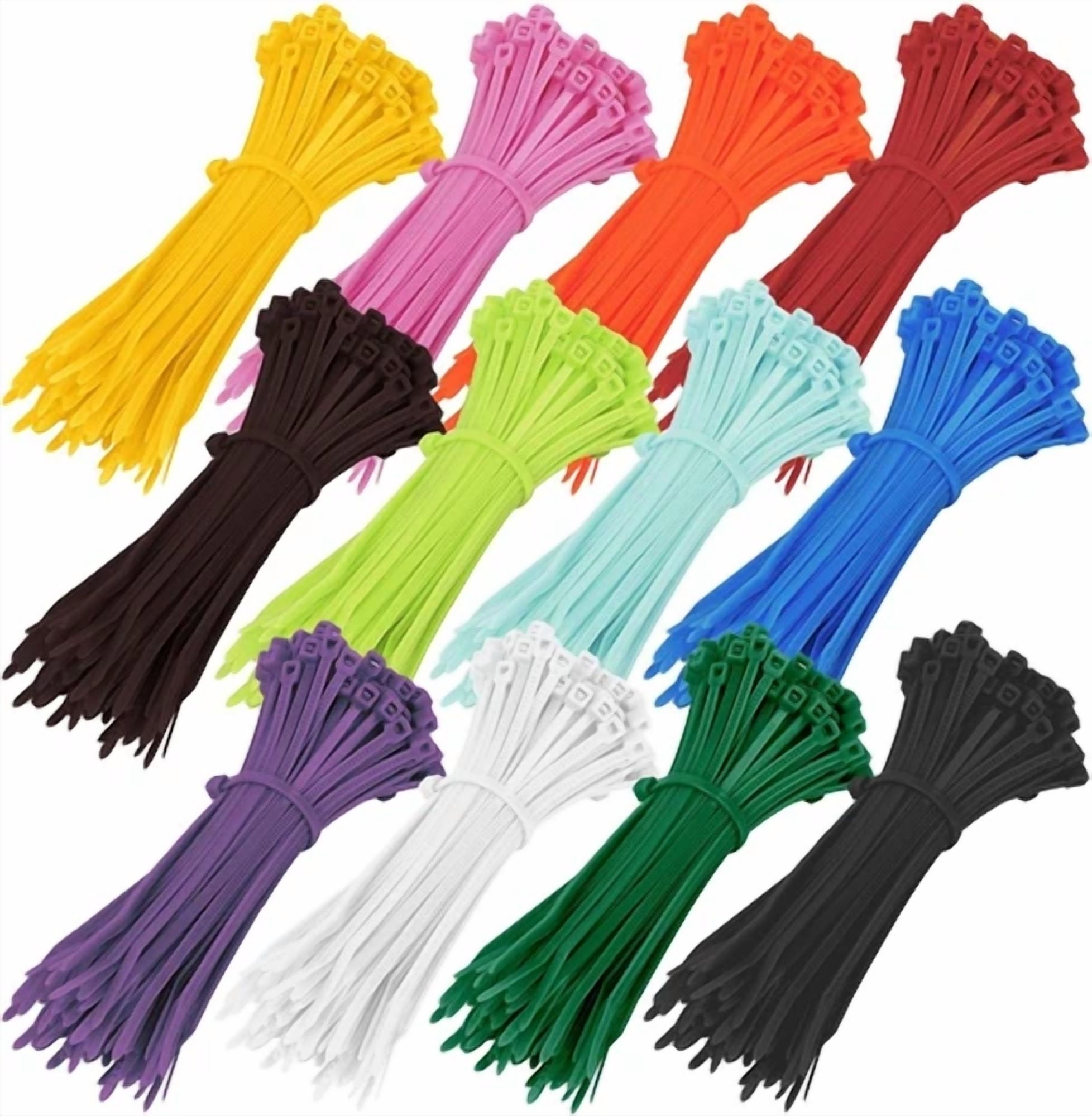 1200 Pieces Colored Zip Ties 4 Inch Multi-Purpose Self-Locking Nylon ...