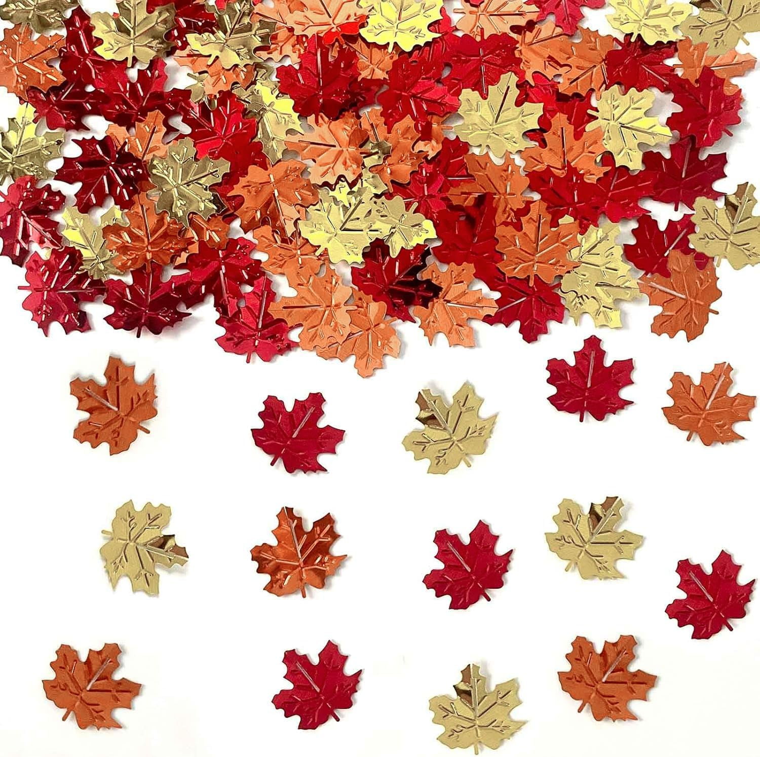 1200 Pieces Fall Maple Leaf Party Table Confetti Autumn Harvest ...