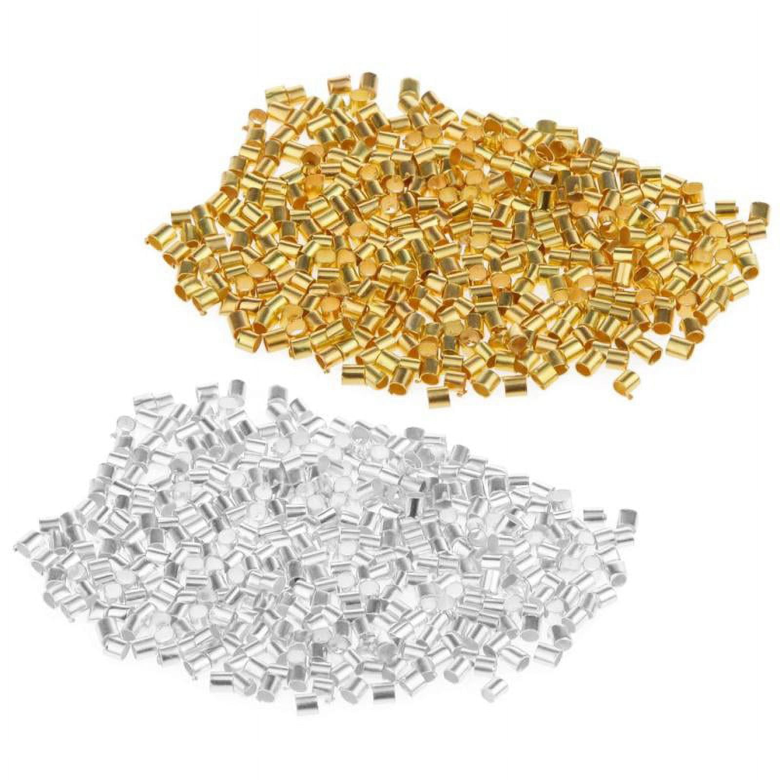 1200 Pieces Gold Plated Copper Tube End Beads Jewelry Findings 2x2mm ...