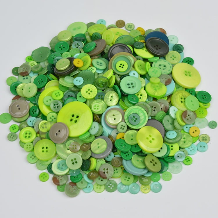 1200 Pieces Green Resin Buttons, Round Craft Buttons Sewing Buttons ...