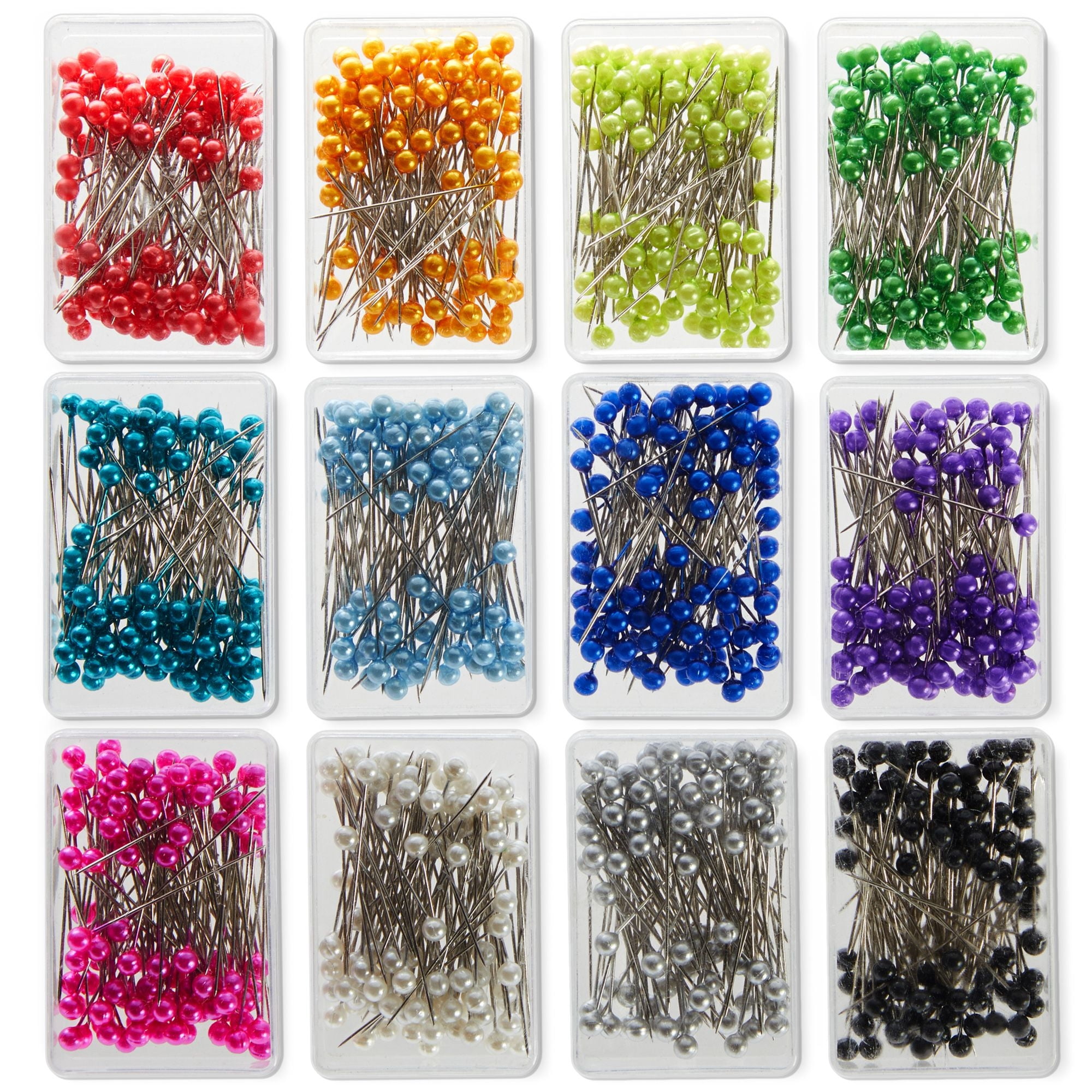 1200pc Crafting Sewing Pins, 1.5in Straight Quilting Pins with Colored ...